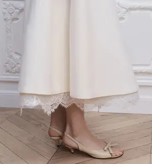 Dior Belted Lace-hem Dress