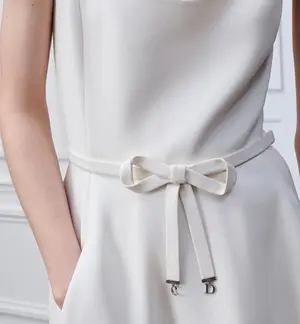 Dior Belted Lace-hem Dress