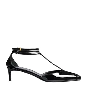 Khaite Mia Glossed Calfskin Pointed Toe Pumps - Black