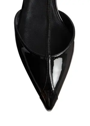 Khaite Mia Glossed Calfskin Pointed Toe Pumps - Black