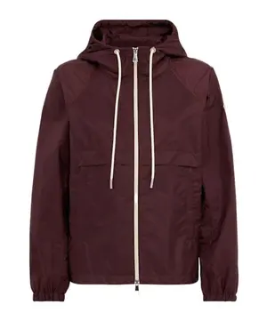 Moncler Coquelicot Hooded Nylon Casual Jacket - Red