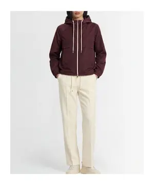 Moncler Coquelicot Hooded Nylon Casual Jacket - Red