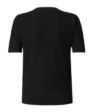 Fendi Ff Jacquard Short Sleeved Jumper - Black
