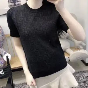 Fendi Ff Jacquard Short Sleeved Jumper - Black