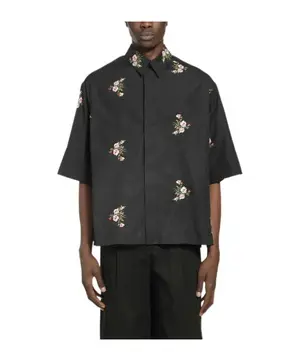 Simone Rocha Floral Printed Short-sleeved Shirt