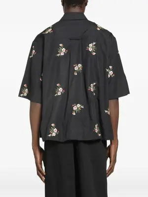 Simone Rocha Floral Printed Short-sleeved Shirt