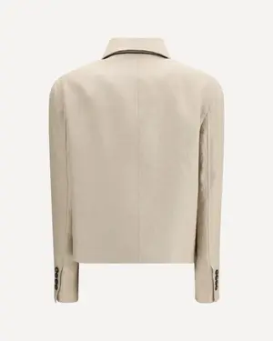 Brunello Cucinelli Buttoned Shirt Blazer - Beige
