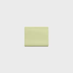 Celine Small Flap Wallet Triomphe In Shiny Calfskin - Soft Lime