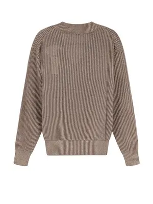 Brunello Cucinelli Ribbed Knit V-neck Sweater - Walnut