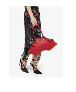 Alexander McQueen Manta Zip Shoulder Bag - Red