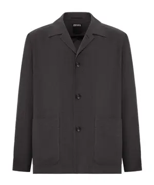 Zegna Zegna Linen Patch-Pocket Jacket Gray