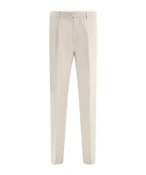 Brunello Cucinelli Leisure-fit Pleated Gabardine Trousers - Nude