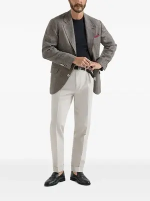 Brunello Cucinelli Leisure-fit Pleated Gabardine Trousers - Nude