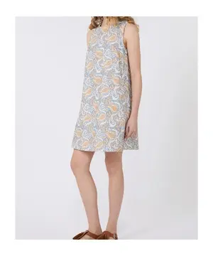 Max Mara Printed Cotton A-line Dress - Nude