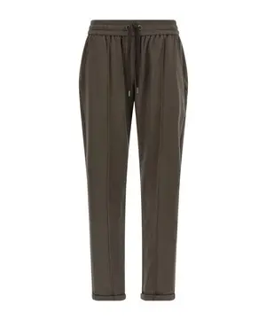 Brunello Cucinelli Drawstring Tapered-leg Sweatpants - Brown