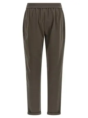 Brunello Cucinelli Drawstring Tapered-leg Sweatpants - Brown