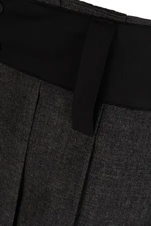 Prada Pleated Hopsack And Technical Fabric Midi Skirt