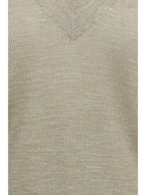 Brunello Cucinelli Rib Knit V-neck Sweater - C6894