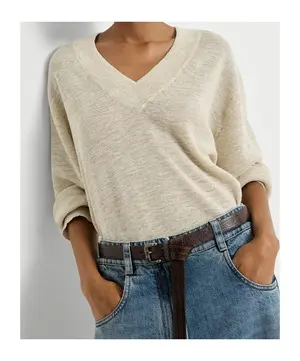 Brunello Cucinelli Rib Knit V-neck Sweater - C6894