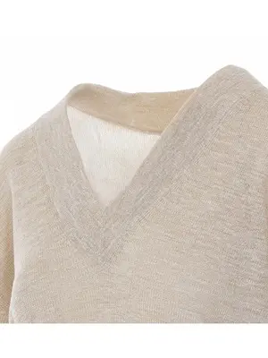 Brunello Cucinelli Rib Knit V-neck Sweater - C6894