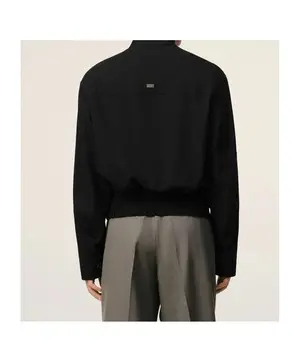 AMI Paris Harrington Jacket With Horn Button Details - Black