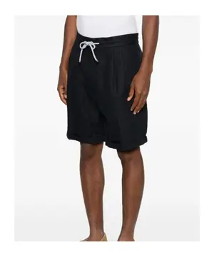 Brunello Cucinelli Pleated Drawstring Shorts - Black
