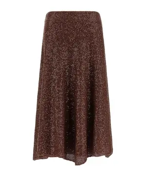 Brunello Cucinelli Sequined Midi Skirt - Red