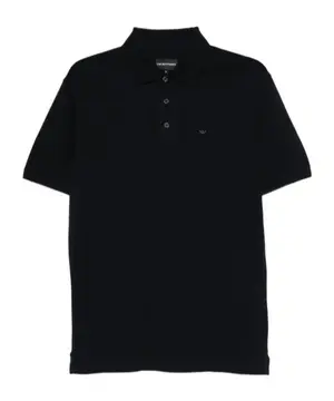 Emporio Armani Logo Patch Short-sleeved Polo Shirt - Blue