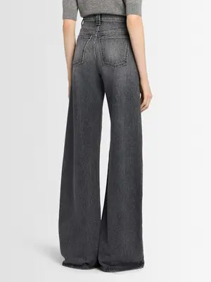 Khaite Dane High-waisted Wide-leg Jeans - Black