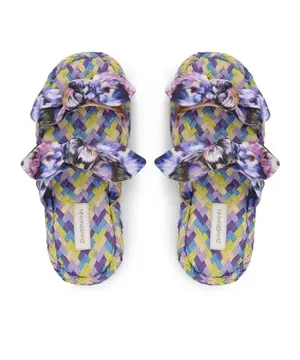 Zimmermann Flat Slides With Bow Detailing - Multicolor