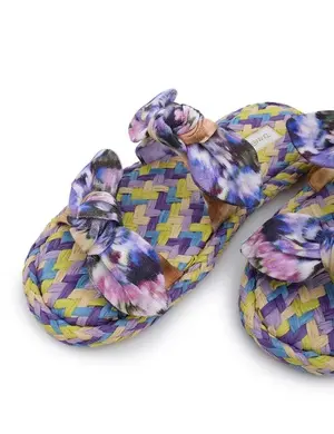 Zimmermann Flat Slides With Bow Detailing - Multicolor
