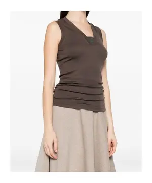 Brunello Cucinelli Embellished V-neck Sleeveless Top