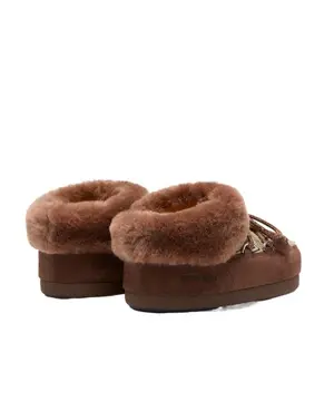 Moon Boot X Guest In Residence Faux Fur Mules - Cocoa
