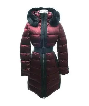 Burberry Quilted Down Hooded Jacket With Belt