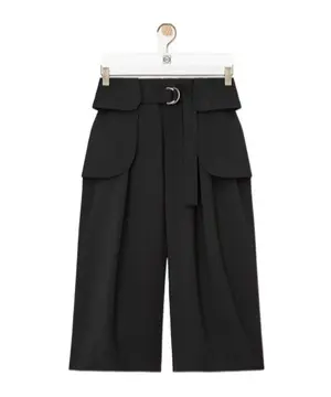 Loewe Cropped Wool Cargo Trousers