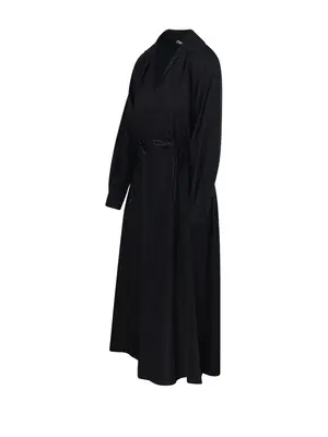 Max Mara Flared Poplin Dress - Black