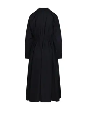 Max Mara Flared Poplin Dress - Black
