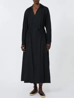 Max Mara Flared Poplin Dress - Black