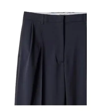 Miu Miu Wide-leg Wool Trousers With Embroidered Logo