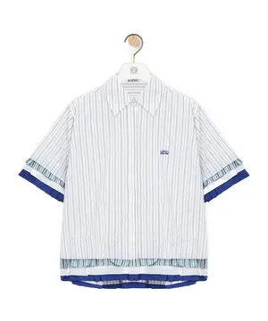 Loewe Loewe Striped Short-Sleeve Shirt With Double L Embroidery No