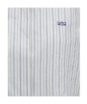 Loewe Striped Short-sleeve Shirt With Double L Embroidery