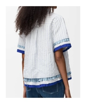 Loewe Striped Short-sleeve Shirt With Double L Embroidery