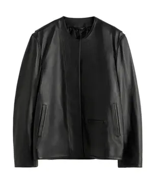 TOTEME Collarless Pocket Leather Jacket