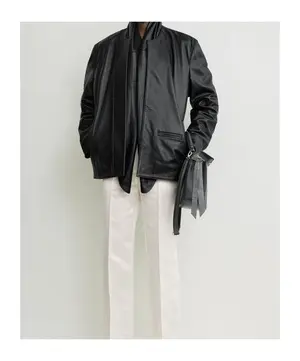 TOTEME Collarless Pocket Leather Jacket