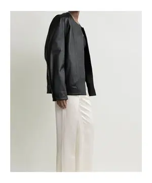TOTEME Collarless Pocket Leather Jacket