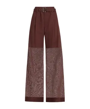 Brunello Cucinelli Monili Organza Wide-leg Trousers