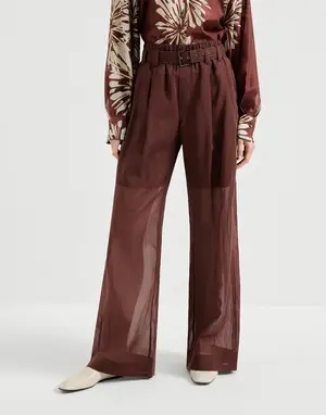 Brunello Cucinelli Monili Organza Wide-leg Trousers