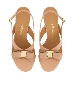 FERRAGAMO Vara Bow Slingback Sandals - Amaretti