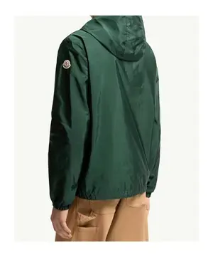Moncler Logo Patch Zip-up Jacket - Leaf Green