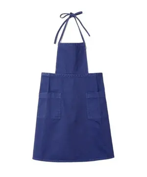 Miu Miu Garment-dyed Gabardine Apron With Front Pockets And Tie Neck - Dark Blue